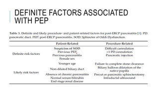 POST ERCP PANCREATITIS- RISK FACTORS / PREVENTION / TREATMENT | PPTX