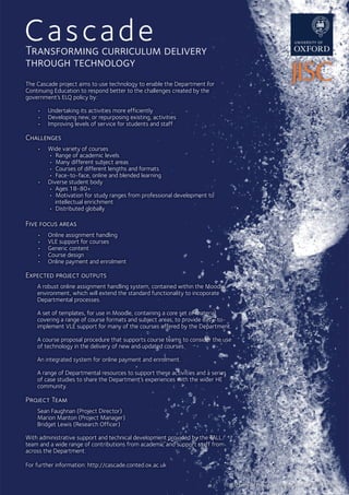 Poster for the CASCADE project | PDF