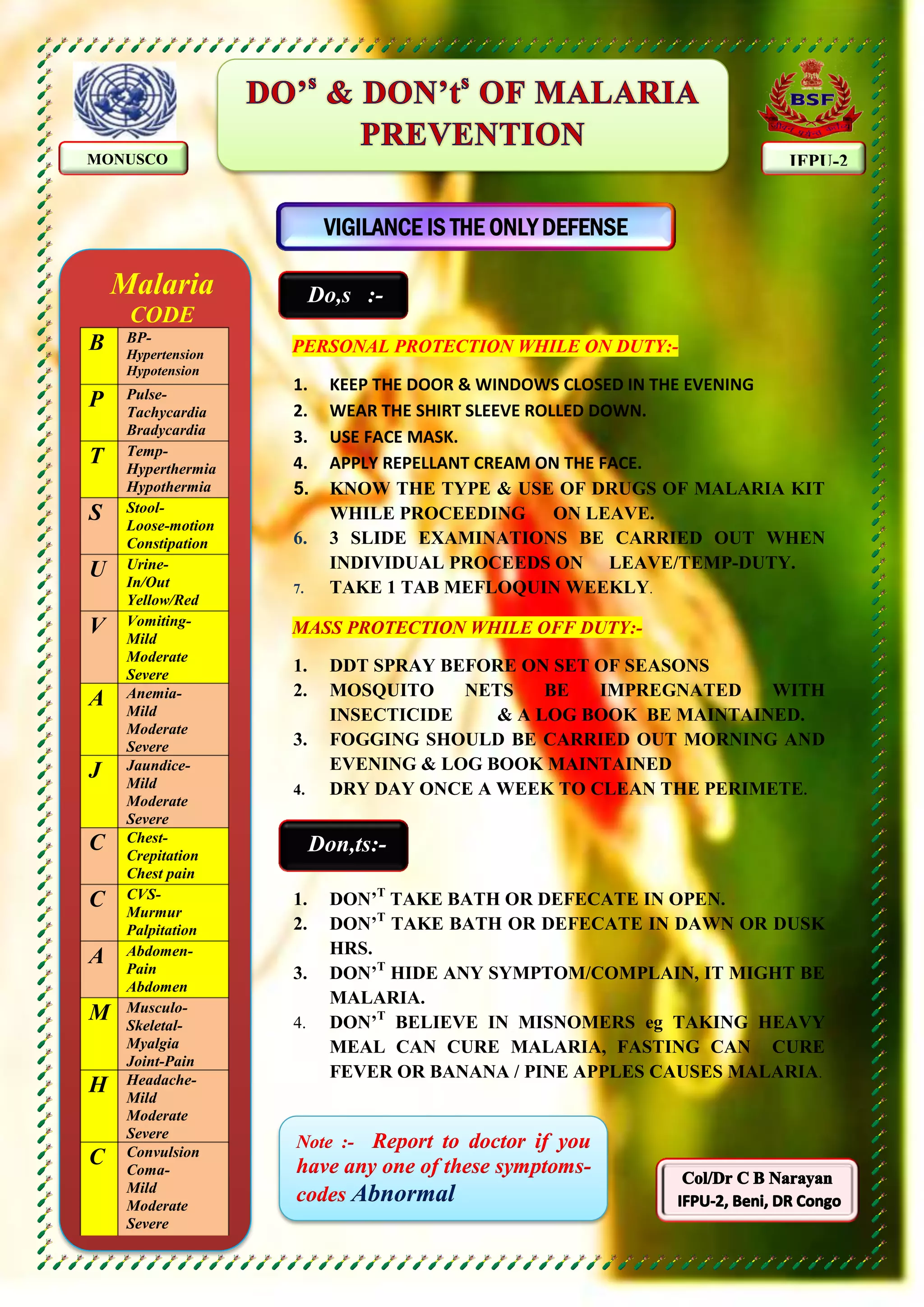 Preventive Measures Malaria Poster | PDF
