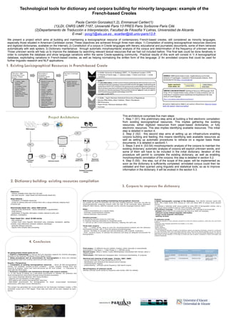 Technological Tools for Dictionary and Corpora Building for Minority Languages: Example of the ...