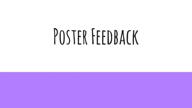 Poster feedback | PPT
