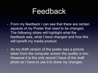 Poster feedback and changes | PPT