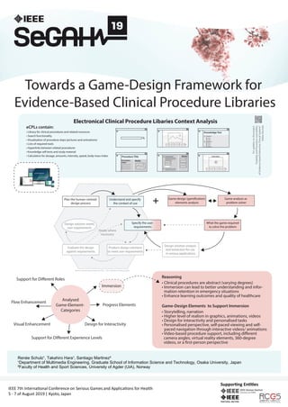 [Poster] Towards a Game-Design Framework for Evidence-based Clinical Procedure Libraries ...