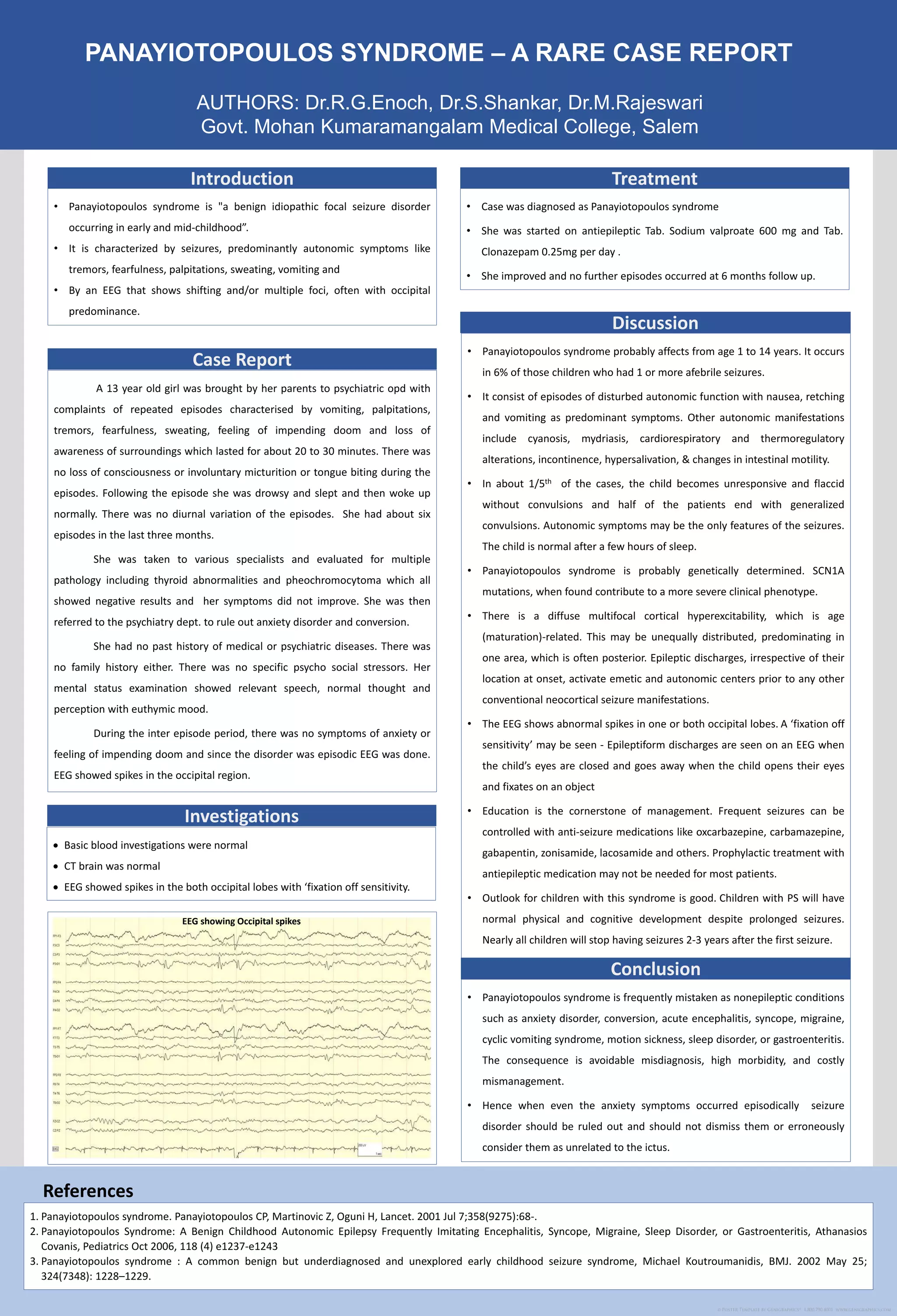 PANAYIOTOPOULOS SYNDROME - POSTER | PDF