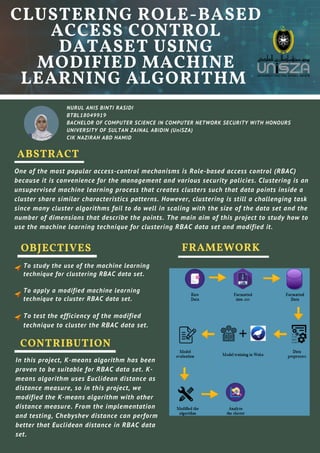 CLUSTERING ROLE-BASED ACCESS CONTROL DATASET USING MODIFIED MACHINE LEARNING ALGORITHM | PDF