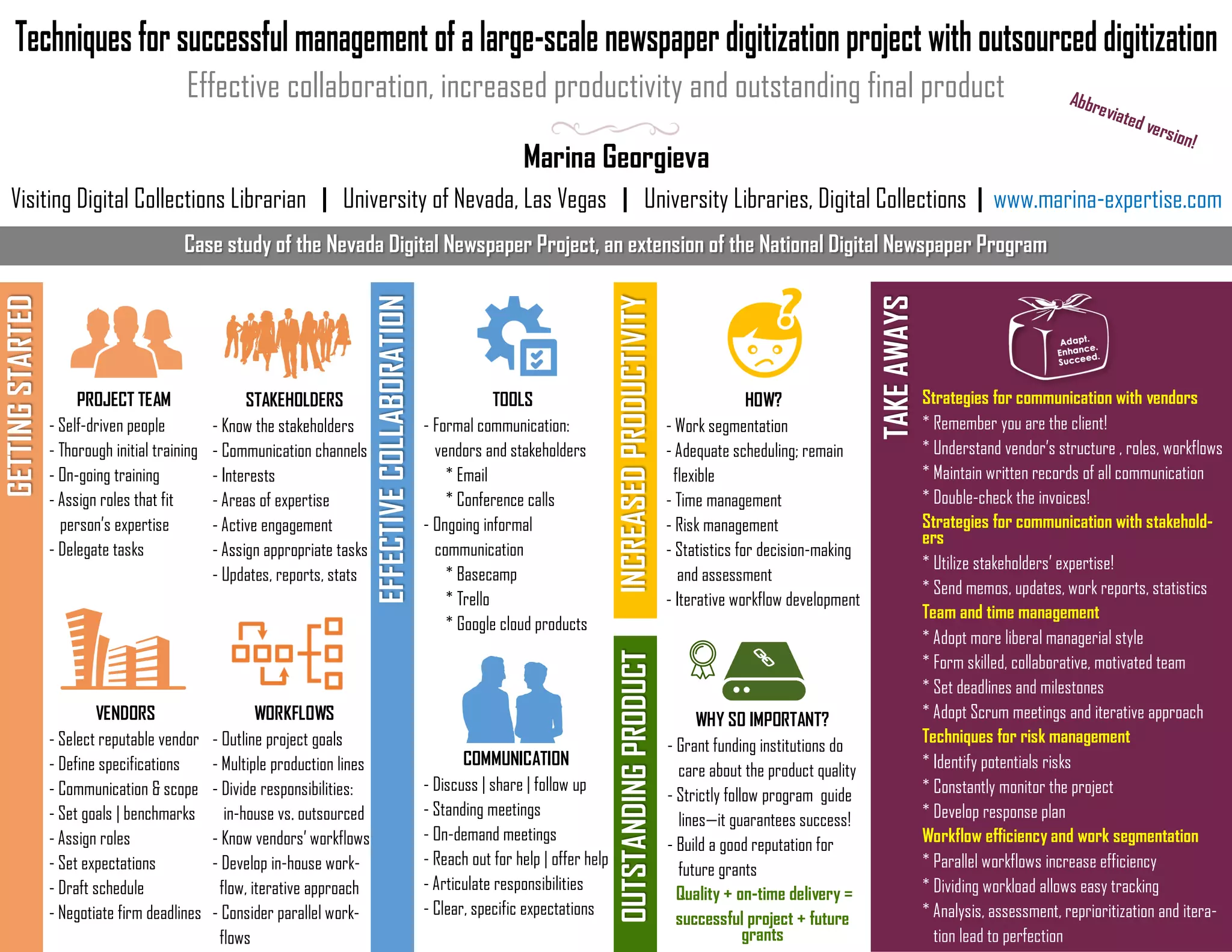 Project Management Poster Handout for ALA Annual 2018 attendees | PDF