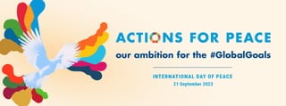 International Day of Peace 2023; September 21st | PDF
