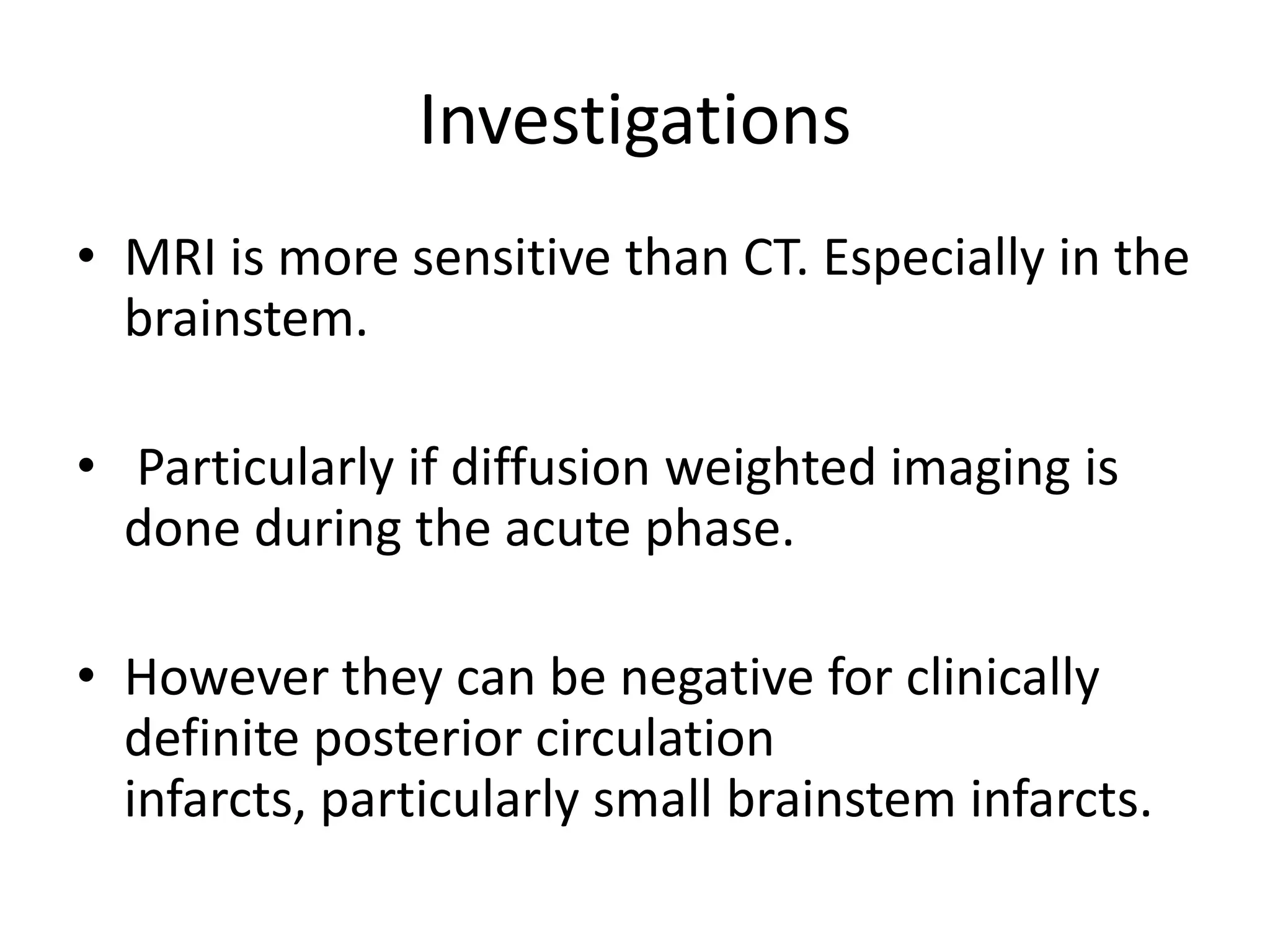 Posterior circulation ischaemic stroke and tia | PPTX