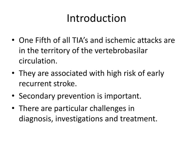 Posterior circulation ischaemic stroke and tia | PPTX