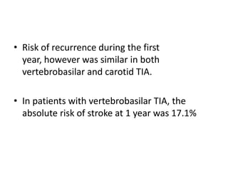 Posterior circulation ischaemic stroke and tia | PPTX
