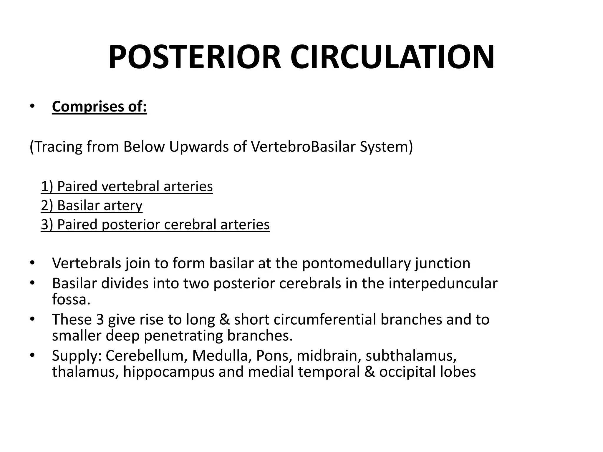 Posterior circulation stroke Syndromes | PPTX