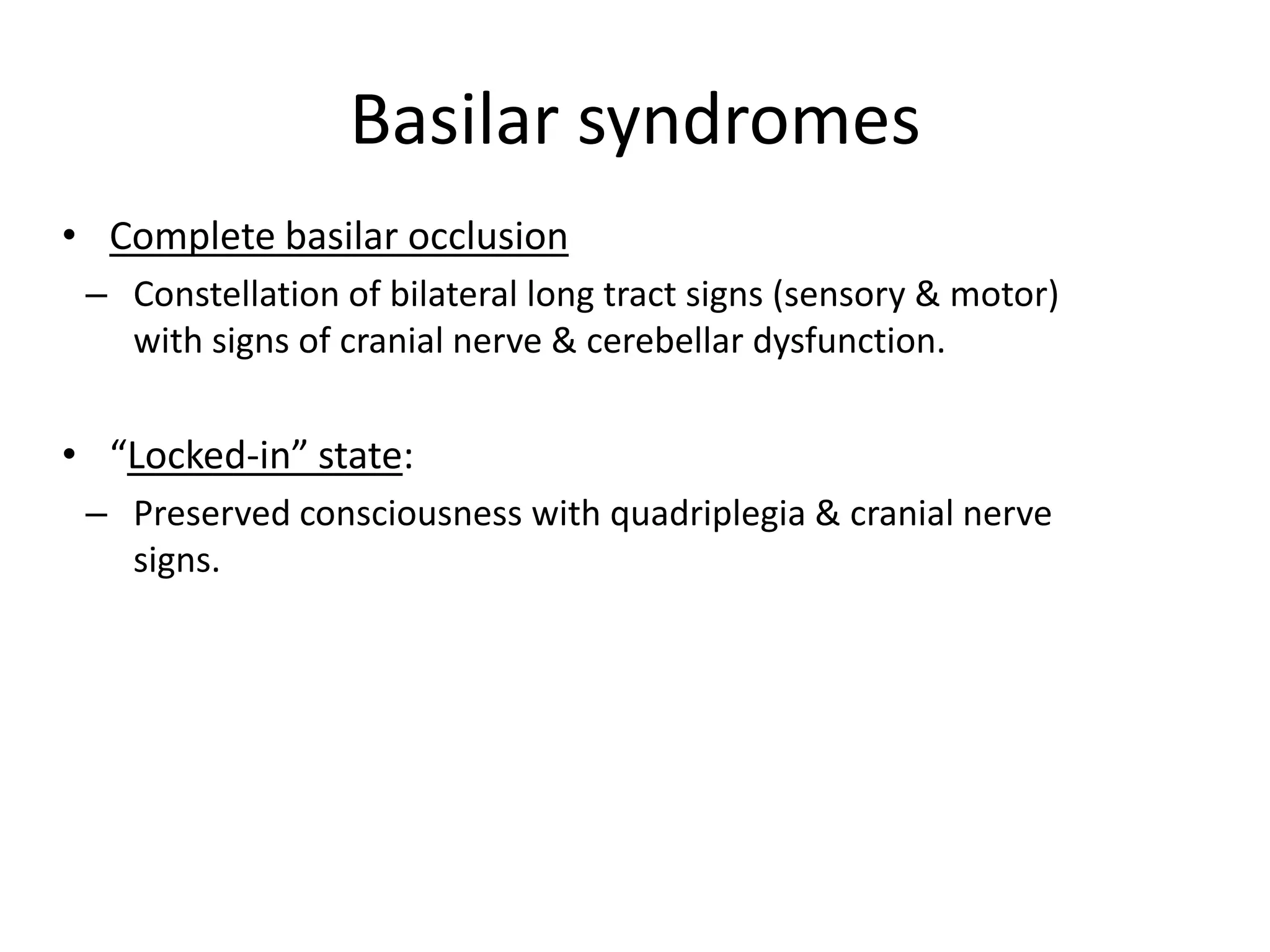 Posterior circulation stroke Syndromes | PPTX