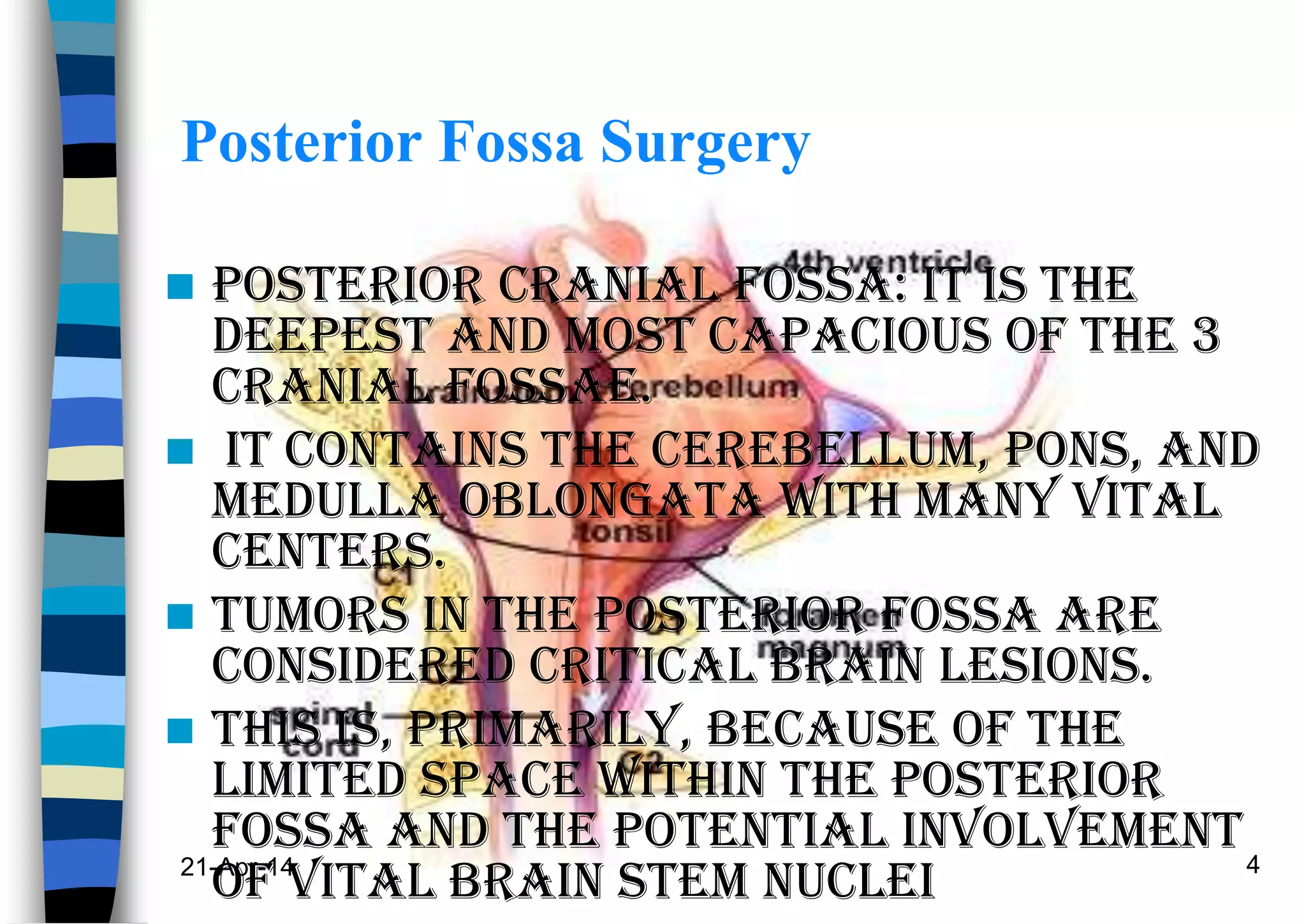 Anaesthesia Management of Posterior cranial fossa surgeries | PPTX