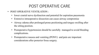 posterior cranial fossa surgery and anaesthesia | PPTX