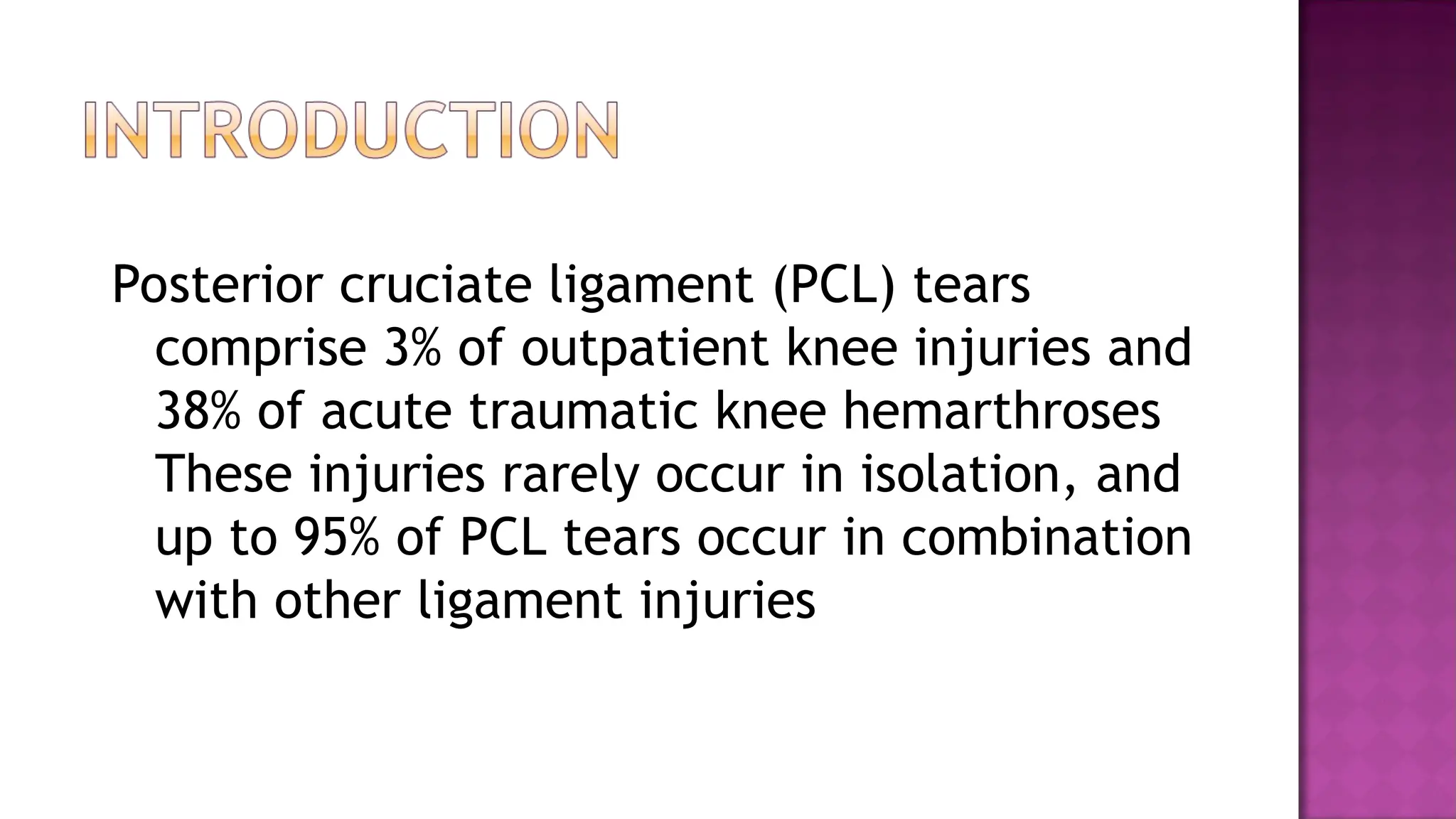 posterior cruciate ligament injury.ppt. . | PPT