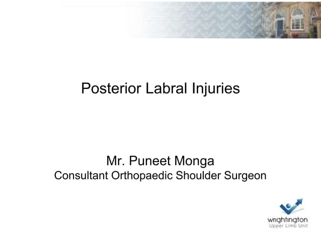 Posterior labral repair | PPTX
