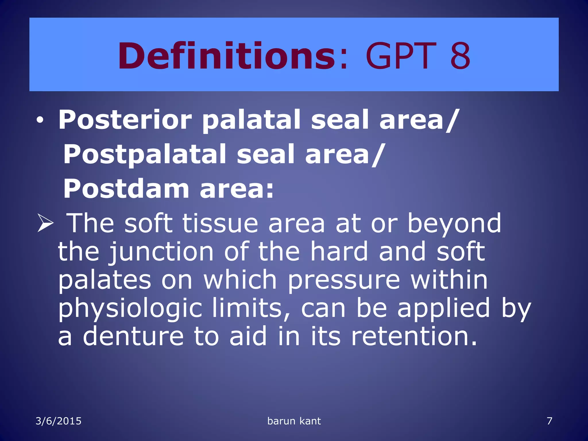 Posterior palatal seal | PPTX