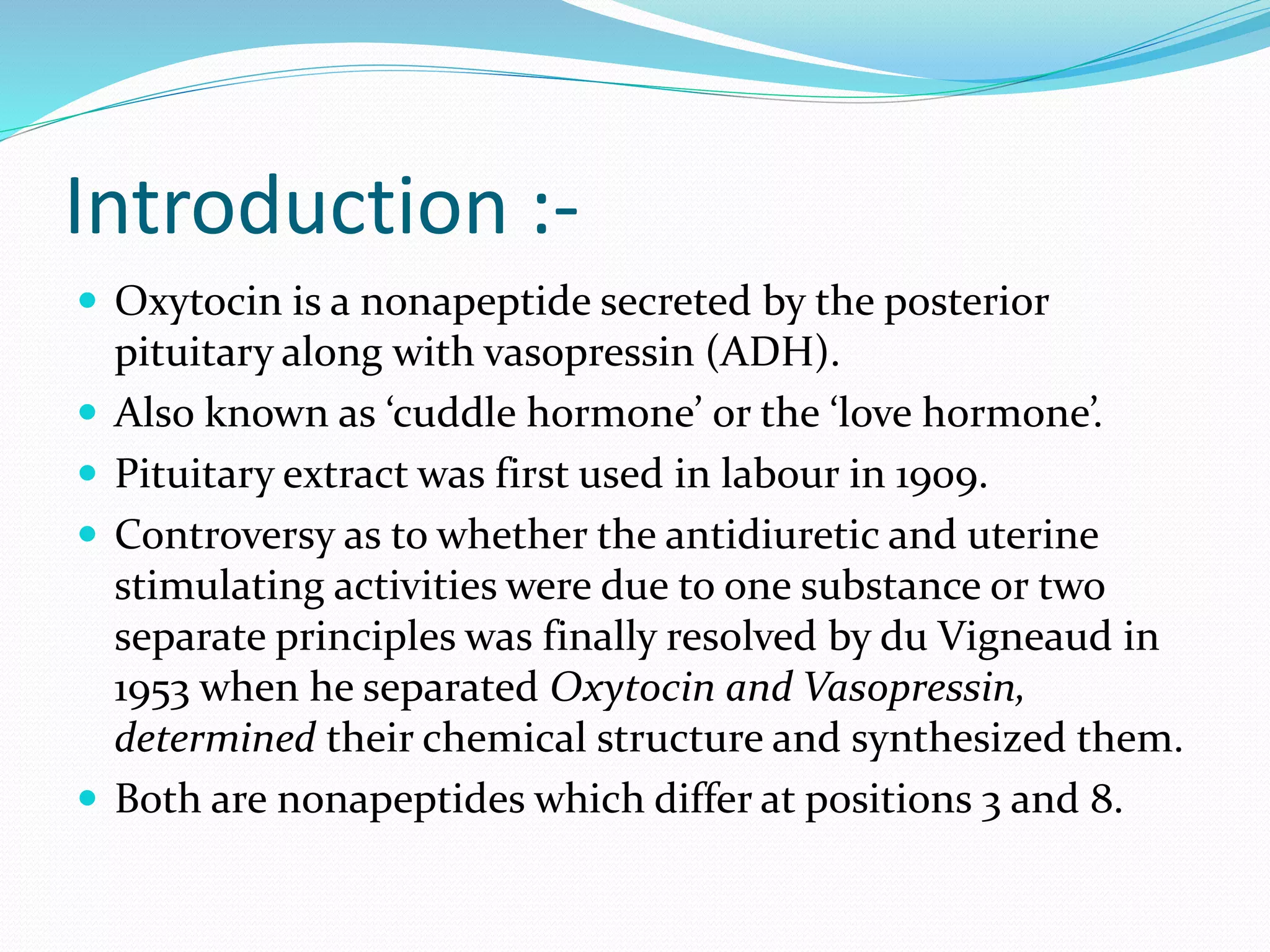 Posterior pituitary hormone oxytocin | PPTX