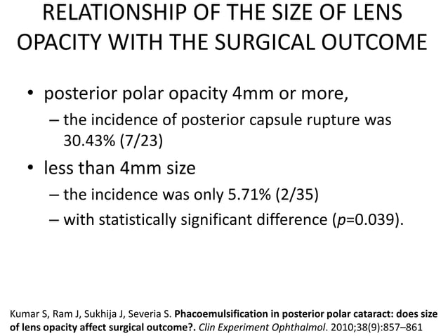 Posterior polar cataract | PPTX | Eye and Vision Conditions | Diseases ...