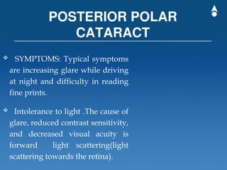Posterior Polar Cataract PPC in the posterior cortex | PPT