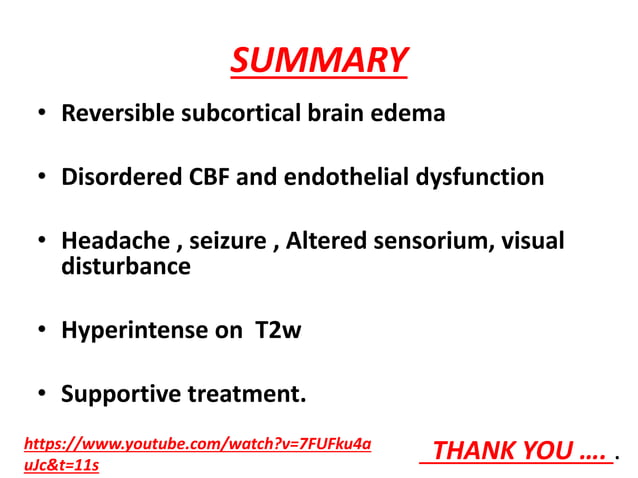 Posterior reversible encephalopathy syndrome | PPT
