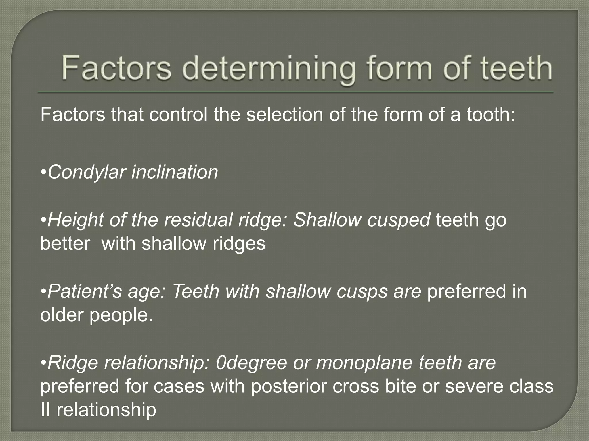 Posterior Teeth Selection in Complete Denture | PPT