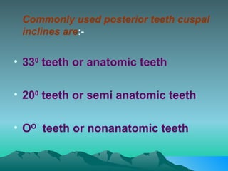 POSTERIOR TEETH SELECTION NEW for teeth arrangement | PPT