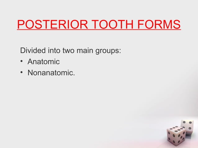 posterior tooth form powerpoint presentation | PPT