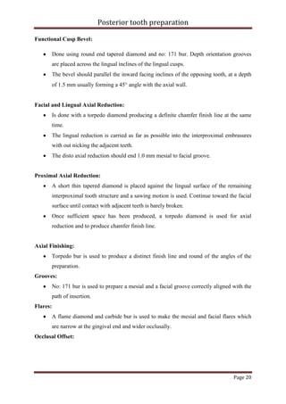 Posterior tooth preparations/dental crown &bridge course by Indian ...