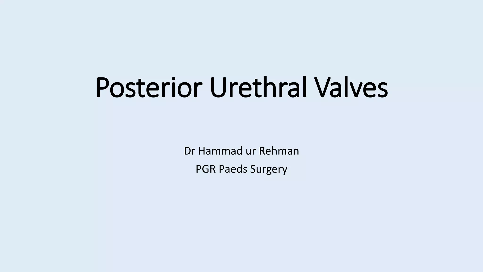 Posterior urethral valves | PPTX