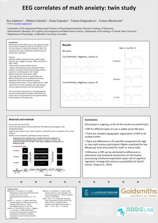 EEG correlates of maths anxiety: twin study | PPTX | Brain and Nervous ...