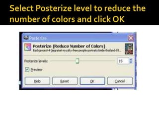 GIMP- Posterize by Kimberly Guthrie | PPTX
