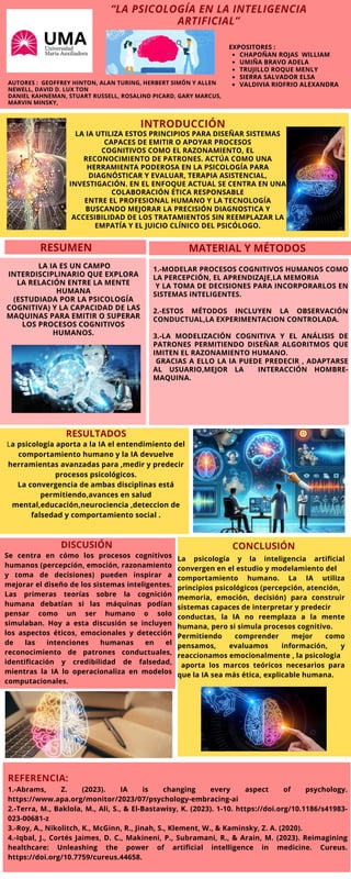 POSTER LA PSICOLOGÍA EN LA INTELIGENCIA ARTIFICIAL UMA | PDF