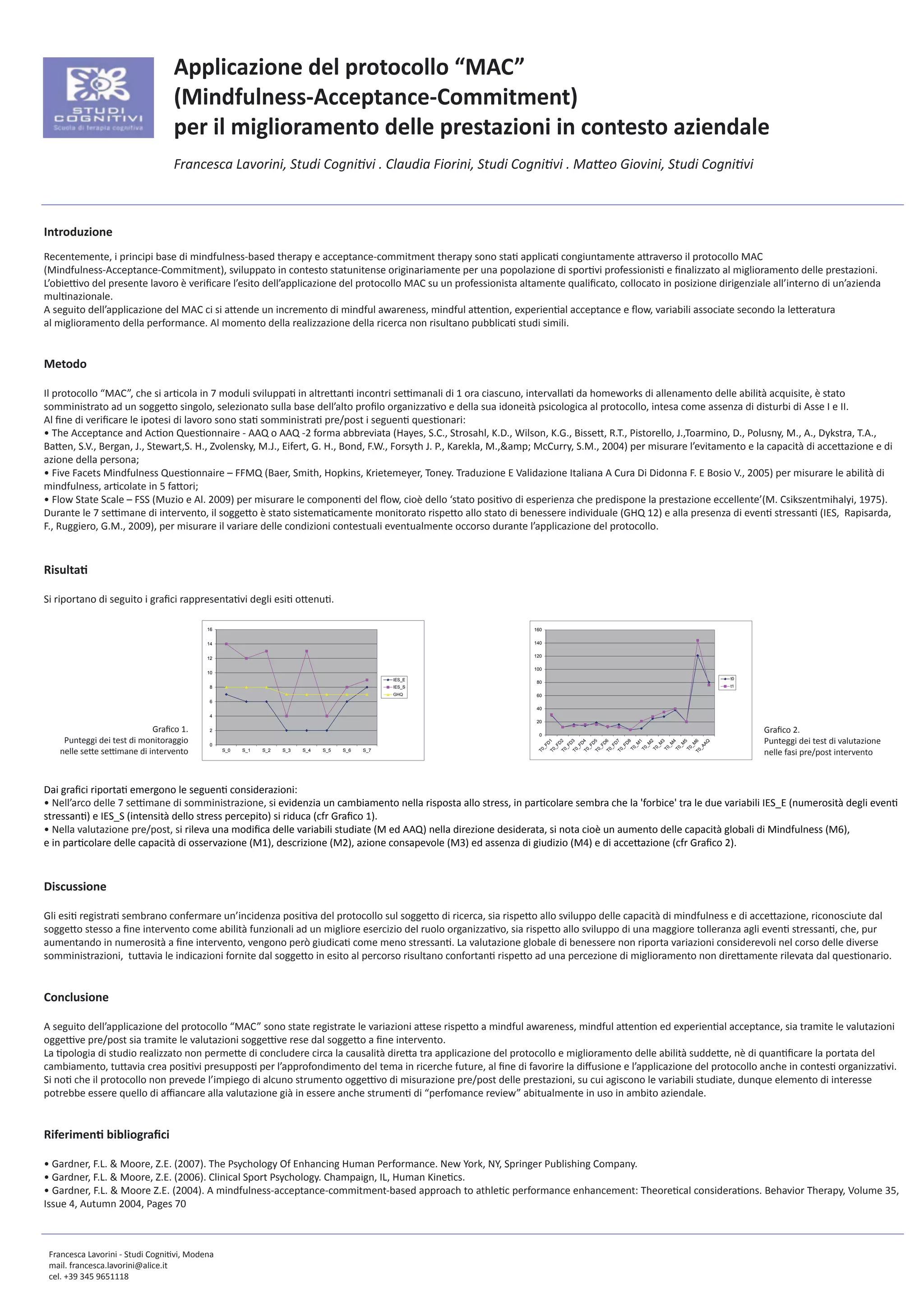 Applicazione del protocollo “MAC” (Mindfulness-Acceptance-Commitment ...