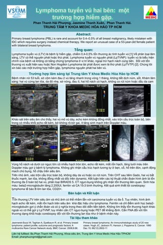Lymphom 2 bên vú, Dr Phan Thanh Hai Phuong | PDF
