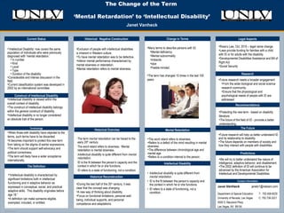 The Change of the Term ‘Mental Retardation’ to ‘Intellectual Disability ...