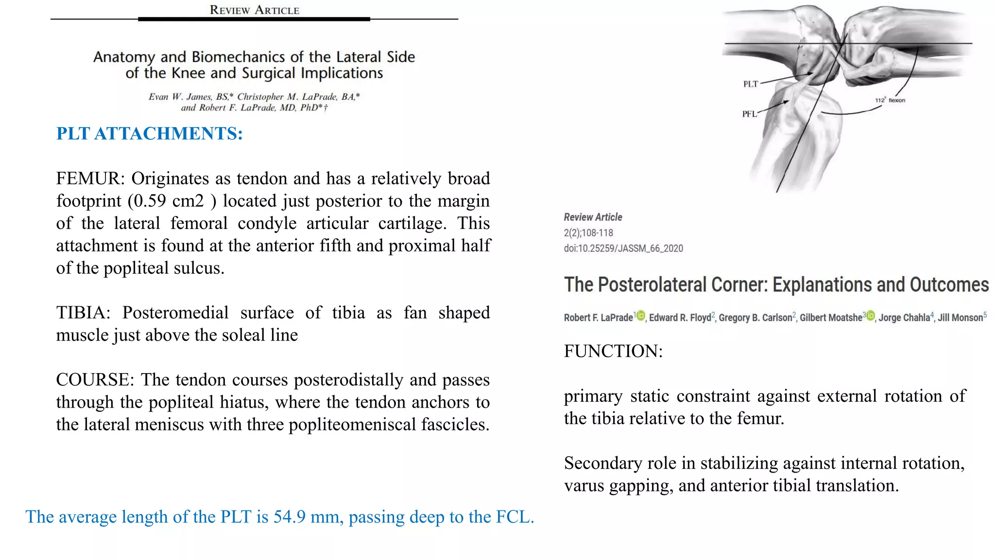 Posterolateral corner knee injuries | PPTX