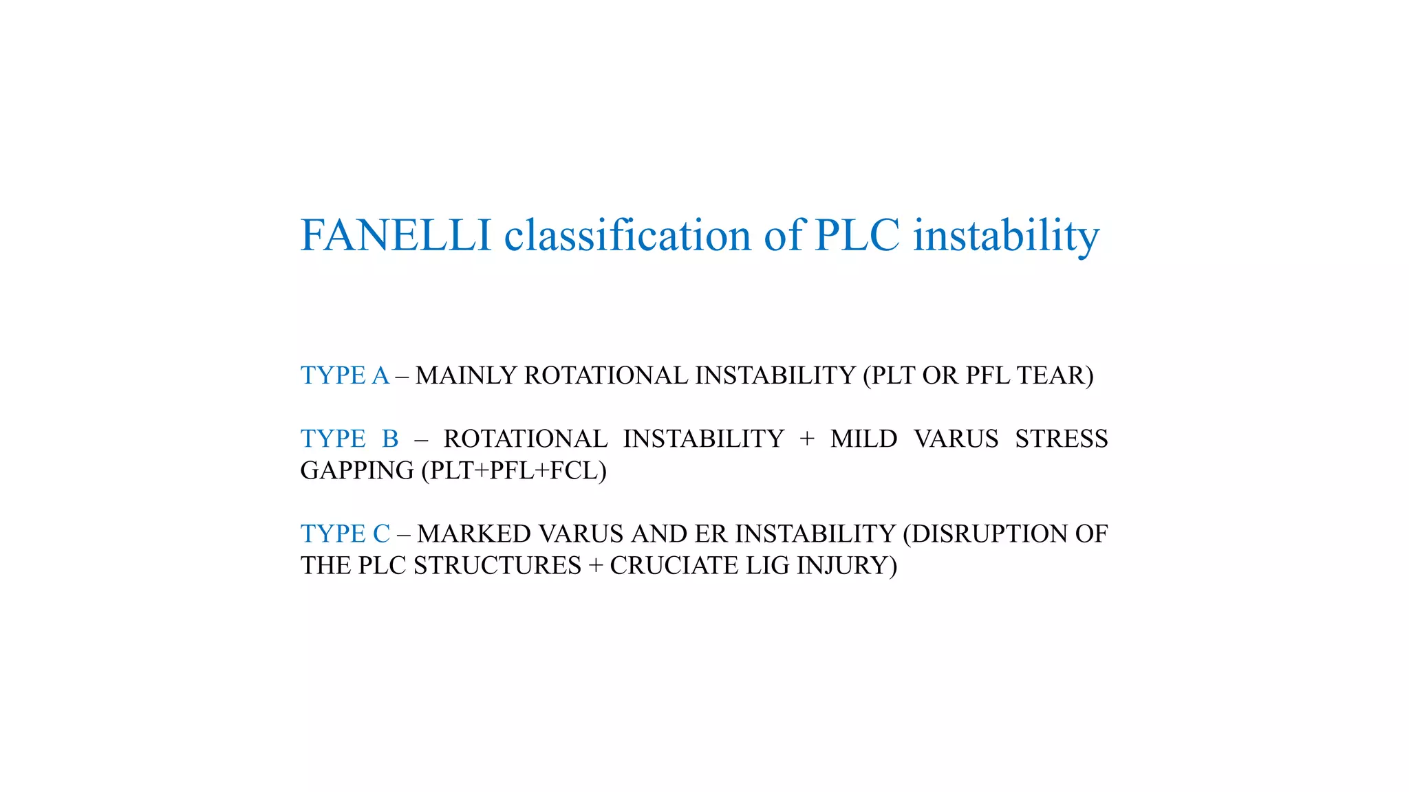 Posterolateral corner knee injuries | PPTX