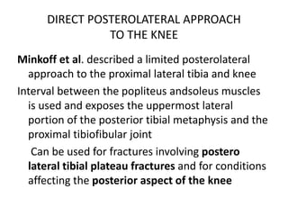 Posteromedial and posterolateral approach to knee | PPTX