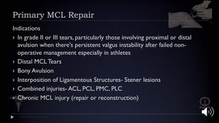 Posteromedial Corner (PMC) and Medial Collateral ligamnet (MCL ...