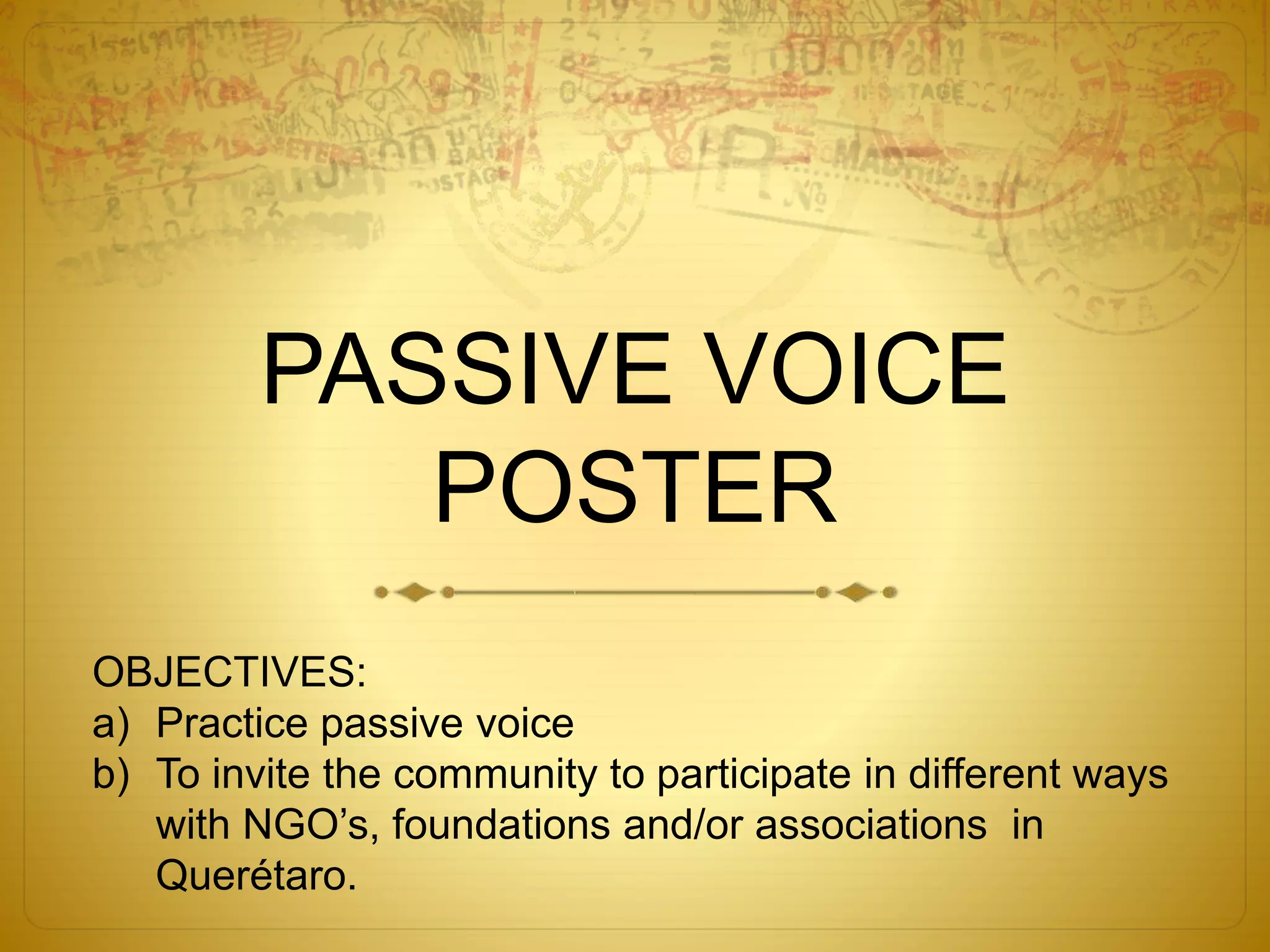Poster passive voice | PPT