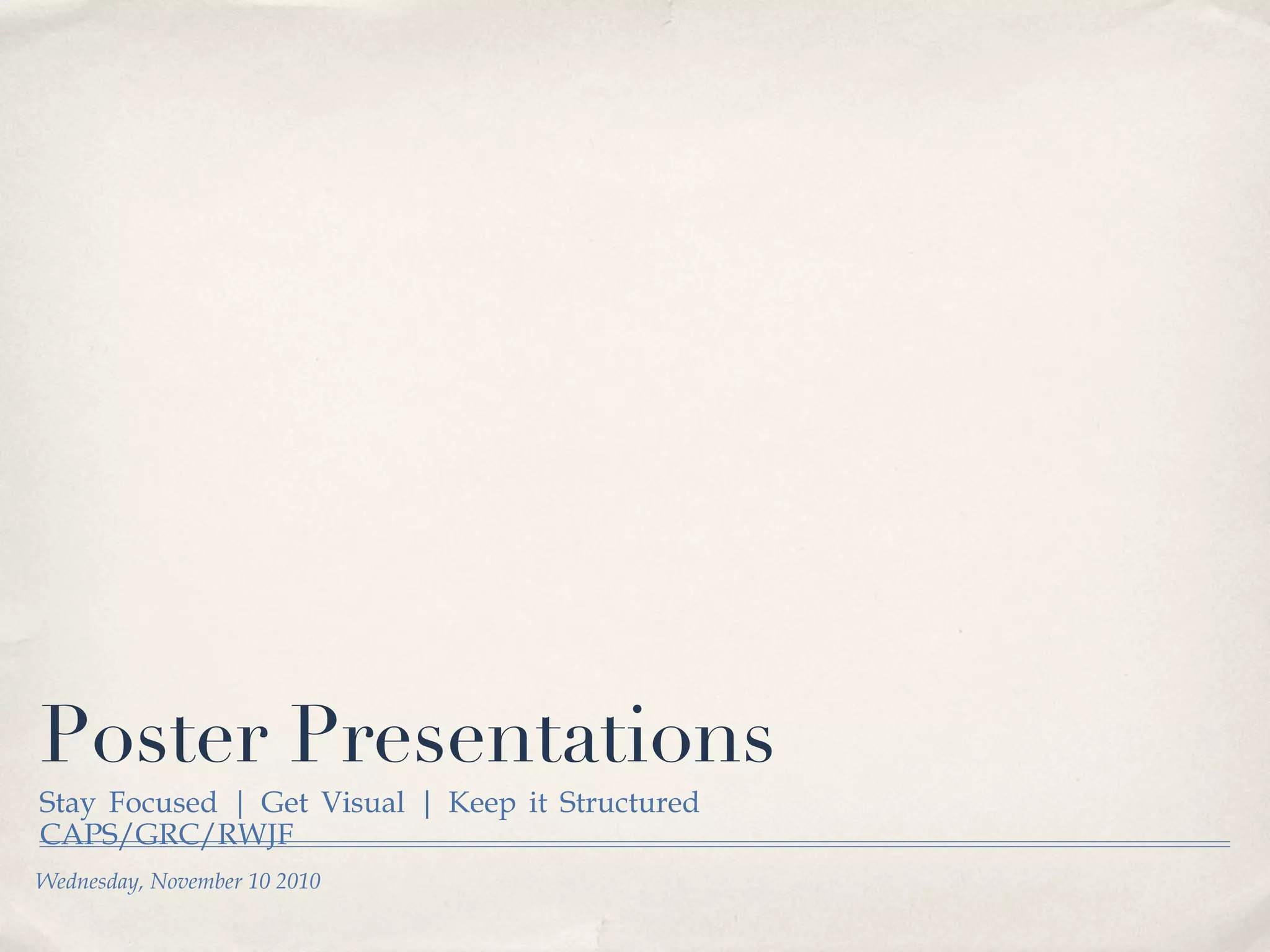 Designing Effective Academic Posters | PPT