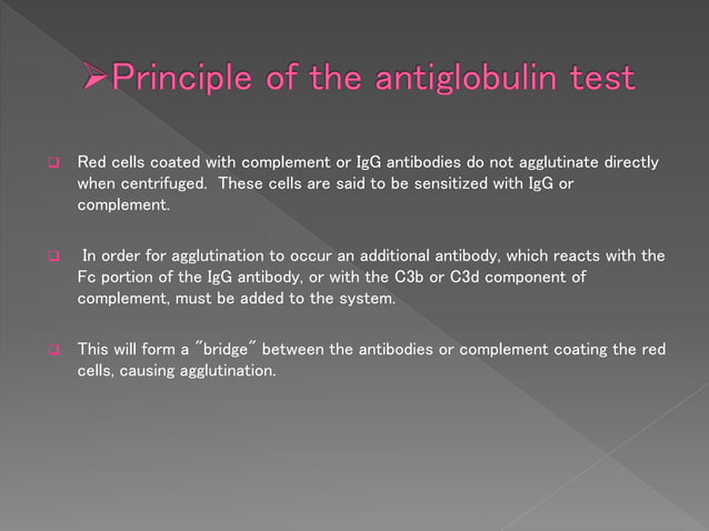 coombs test | PPTX | Blood Disorders | Diseases and Conditions