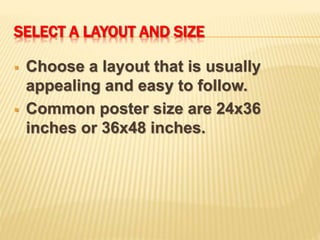 Poster presentation.pptx clearly outline thr purpose of your poster | PPT