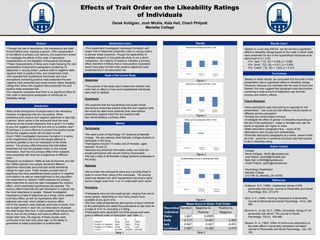 Psychology Poster Presentation - The effect of trait order on the ...