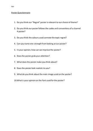 Audience Feedback Questionnaire | DOCX