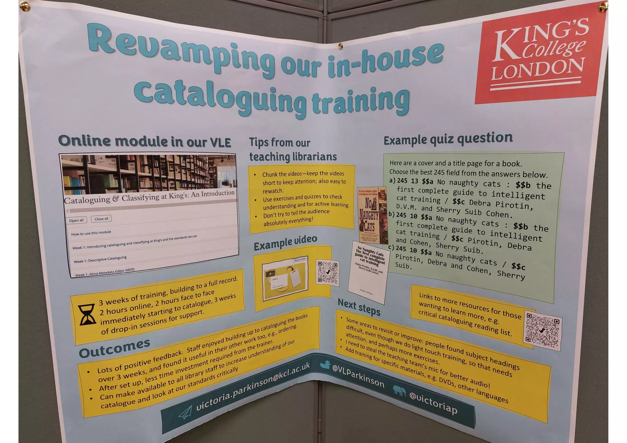 Poster: Revamping our in-house cataloguing training / Victoria ...