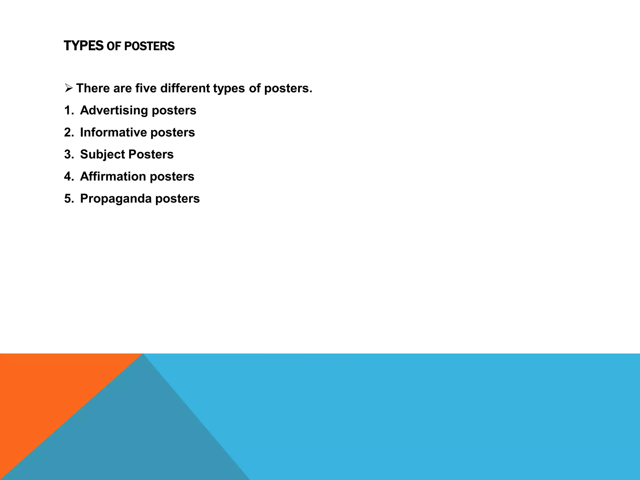 Posters, its types and use in education | PPTX