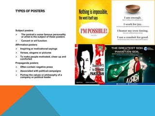 Posters, its types and use in education | PPTX