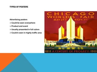 Posters, its types and use in education | PPTX